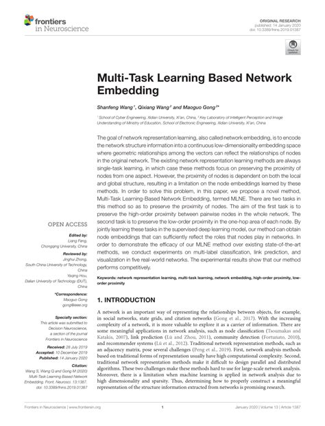 pdf multi task learning based network embedding