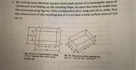 Solved 2 By Cutting Away Identical Squares From Each Corner Chegg