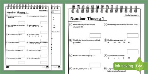 maths homework number theory 1 teacher made twinkl