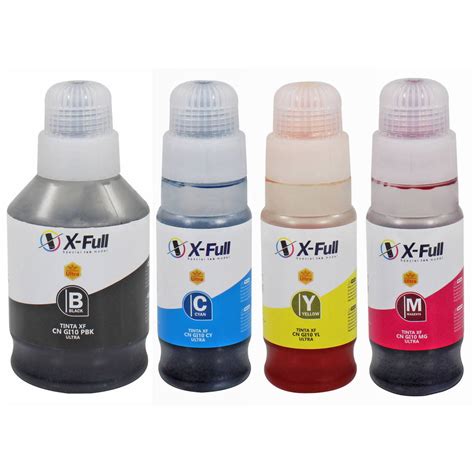 Kit Tinta X Full Para Canon GI10 GI11 BK Pigmentada CMY Corante Mundoware