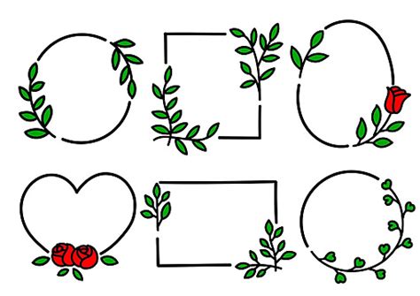 Handdrawn Flat Vector Cartoon With A Leaf Border Frame Vector Jungle