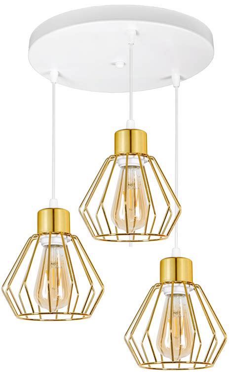 LAMPA WISZĄCA SUFITOWA ŻYRANDOL ZŁOTA BRYLANT LED ZŁ BIAŁA KULA P3