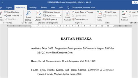 Cara Membuat Daftar Pustaka Yang Benar Secara Otomatis Caratutorial