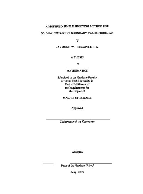 pdf a modified simple shooting method for solving two point boundary value problems raymond