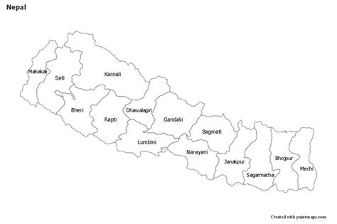 Sample Maps For Nepal Black White Map County Map Map Maker