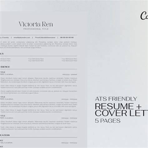 ATS Friendly Resume Template Canva ATS Compatible Resume Etsy