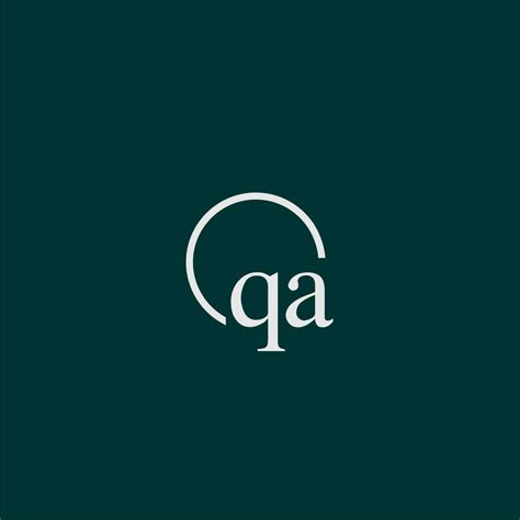 Qa Initial Monogram Logo With Circle Style Design Vector Art