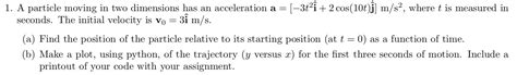 solved 3î m s 1 a particle moving in two dimensions has an