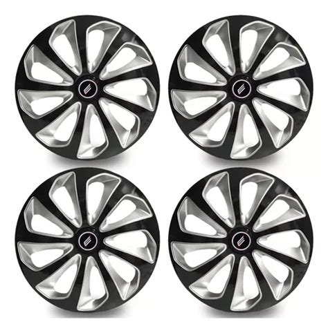 4x Calotas Esportiva 13 Velox Black Silver Vw Gol Saveiro G5 Frete grátis