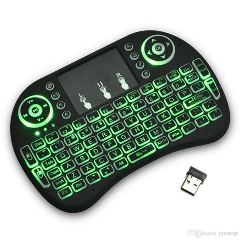 Mini Teclado Controle Sem Fio USB Touch Led Para Smart TV Game TV