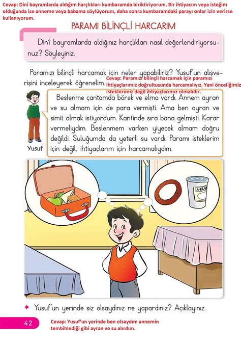2 Sınıf Hayat Bilgisi Ata Yayıncılık Sayfa 42 Cevapları