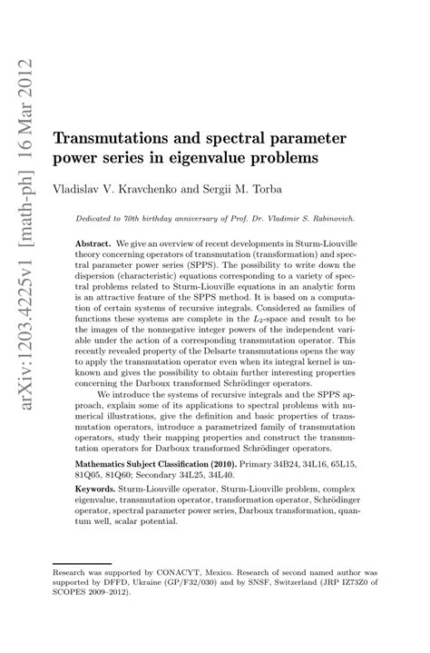 pdf transmutations and spectral parameter power series in eigenvalue problems