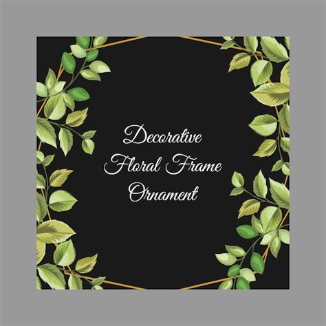 Marco Decorativo Negro Con Adornos Florales Y Hojas Vector Premium
