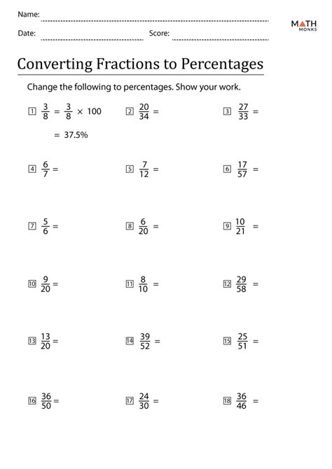 How To Change Fractions To Percentages