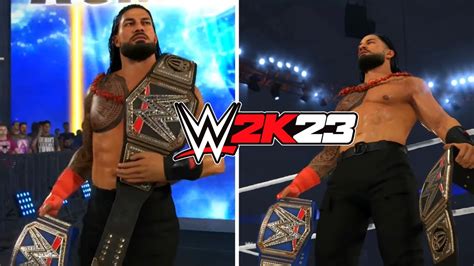 WWE 2K23 Roman Reigns Full Double Title Entrance YouTube