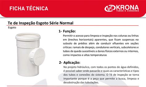 Ficha T Cnica Te De Inspe O Esgoto S Rie Normal Krona