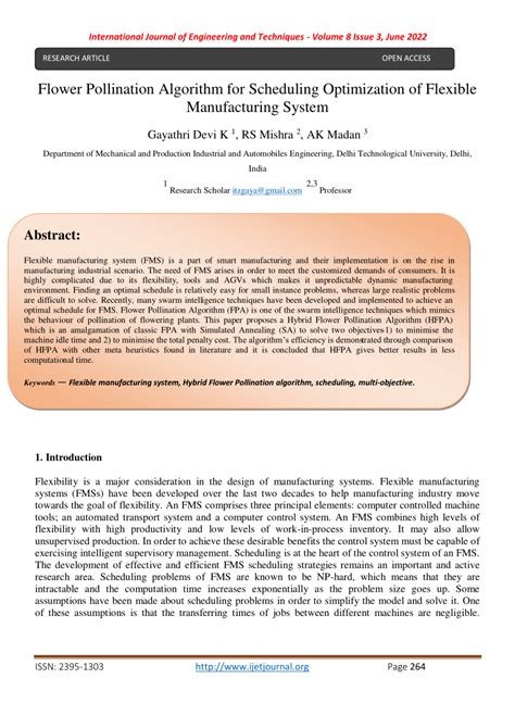 pdf flower pollination algorithm for scheduling optimization of flexible manufacturing system