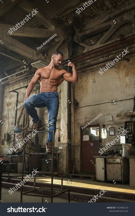 Fit Muscled Half Naked Man Work Stock Photo Shutterstock