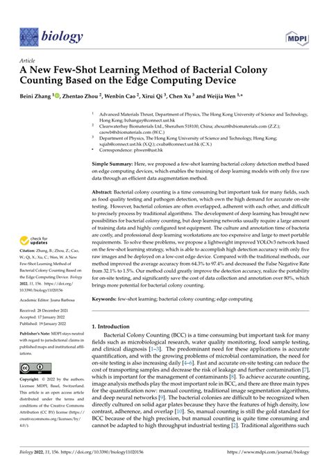 pdf a new few shot learning method of bacterial colony counting based on the edge computing device