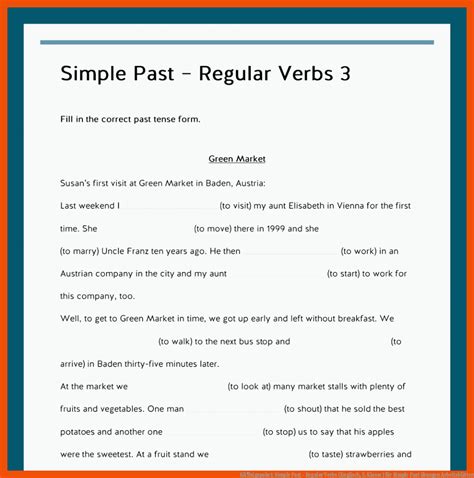 Simple Past übungen Arbeitsblätter Englisch Arbeitsblätter
