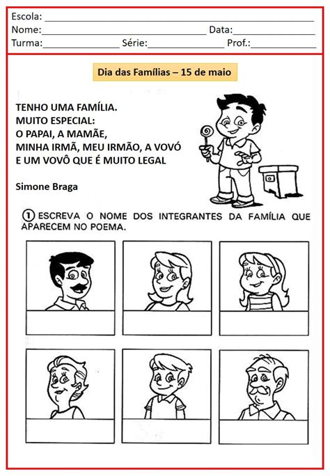 ATIVIDADES PARA O DIA DA FAMÍLIA Atividades para a Educação Infantil