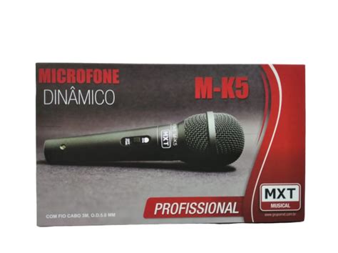 Microfone Dinâmico M K5 MXT fio CIA DO SUPORTE