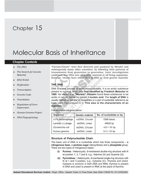 SOLUTION Molecular Basis Of Inheritance Class12 Neet Package Studypool