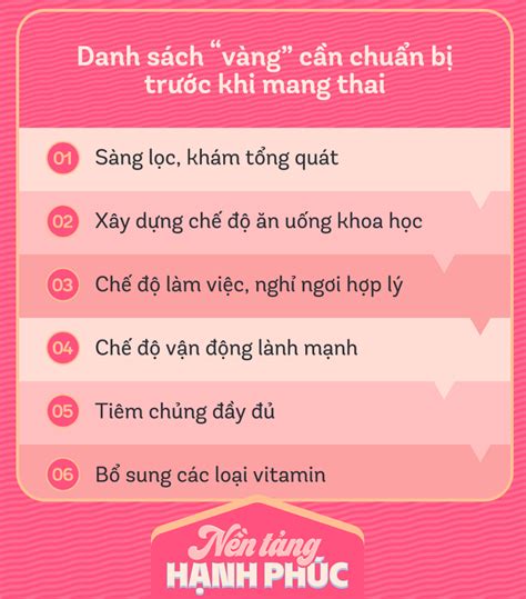 Danh sách vàng những điều cần chuẩn bị trước khi mang thai