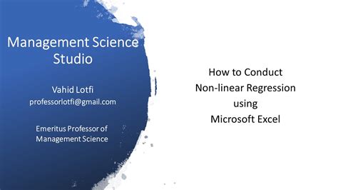 How To Conduct Non Linear Regression Using Multiple Regression In Excel