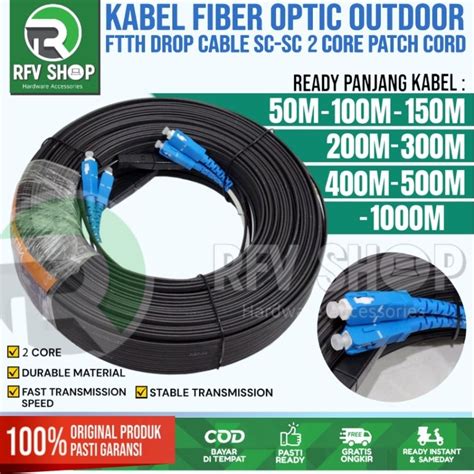 Jual NETLINE KABEL FIBER OPTIC FO SC 2 CORE PRECON FTTH OUTDOOR 500