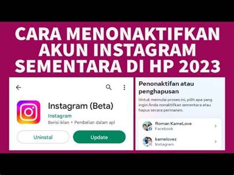 Cara Menonaktifkan Akun Instagram Sementara Terbaru 2023 YouTube