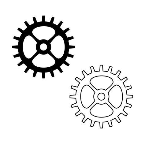 Gear Vector Icon In Flat Style Cog Wheel Isolated On Transparent