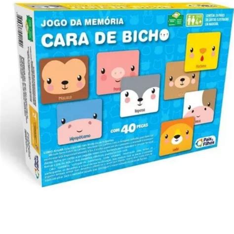 Jogo Da Memória Cara De Bicho Pais e Filhos Pais e Filhos