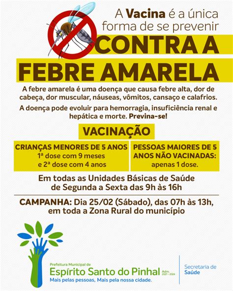 Not Cia Febre Amarela Munic Pio De Esp Rito Santo Do Pinhal