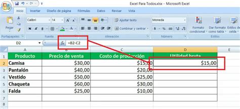 Utilidad Bruta Qué es y cómo calcularla Excel Para Todos