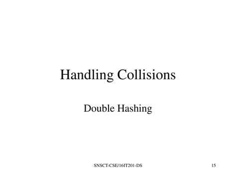 handling collisions open addressing snsct cse 16it201 ds ppt download