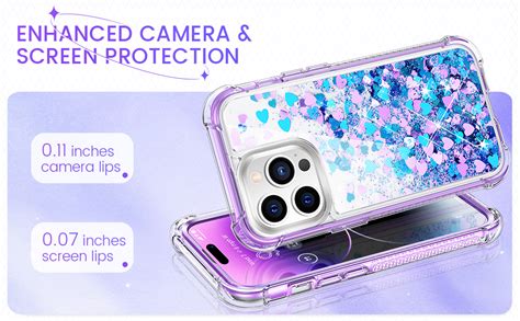 Amazon Caka Funda para iPhone 14 Pro Max con purpurina para niñas