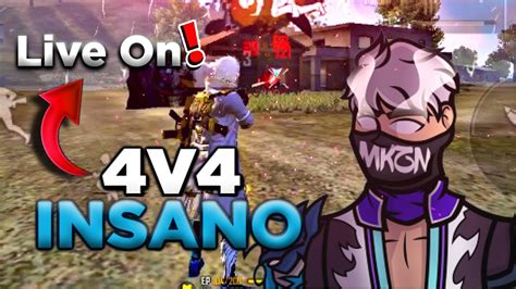 Jogando 4v4 Free Fire Ao Vivo MK FF YouTube