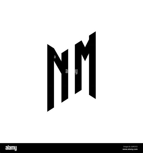 Nm Monogram Geometric Shape Style Template Monogram Initial Design