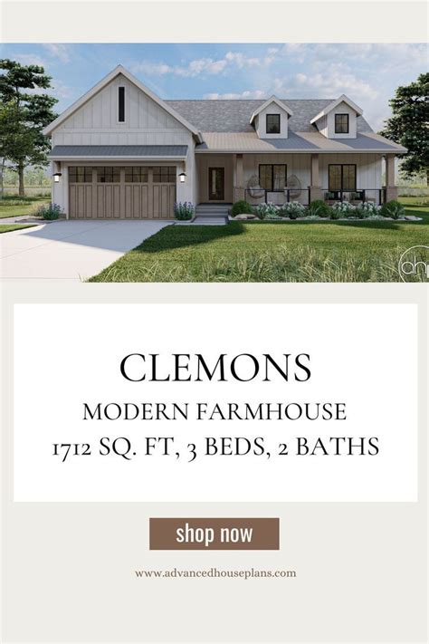 3 Bedroom Modern Farmhouse Style House Plan With Open Floor Plan