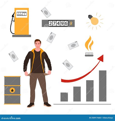 La Gente Enfatiza El Alza De Precios Por La Crisis Del Gas Ilustración