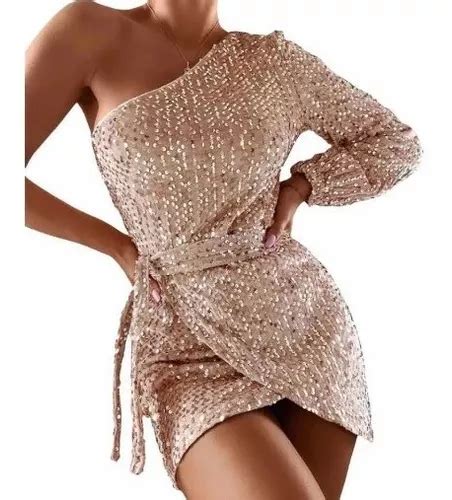 Vestido Paetê Curto Ombro Só Brilho Festa Balada Luxo Parcelamento