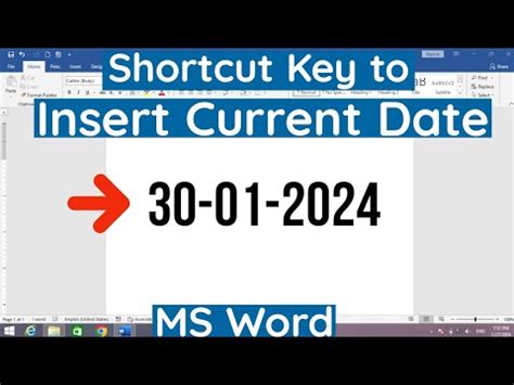 Shortcut Key To Insert Current Date In Ms Word Keyboard Shortcut To