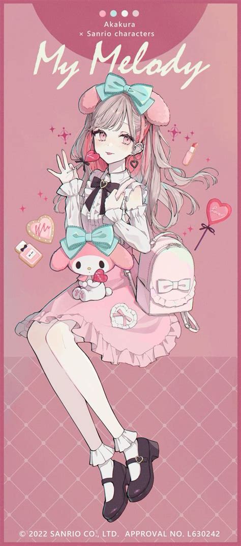 My Melody Cute Anime Character With Teddy Bear