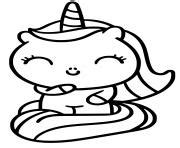 Coloriage Chat En Mo De Licorne Kawaii Chaton JeColorie