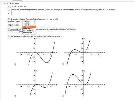 solved consider the following function f x 3x 3 12x a find all real zeros of the