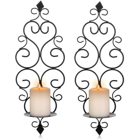 Sziqiqi Lot De 2 Bougeoirs Photophore Chandelier Porte Bougie Mural
