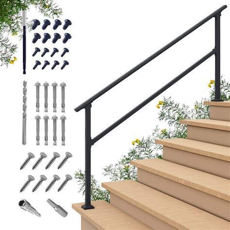 Buy CHR 6 Steps Outdoor Handrails For Outdoor Steps Black Wrought Iron