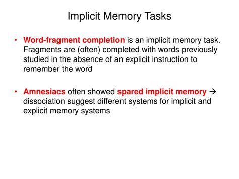 ppt memory i explicit implicit memory amnesia encoding specifity principle powerpoint
