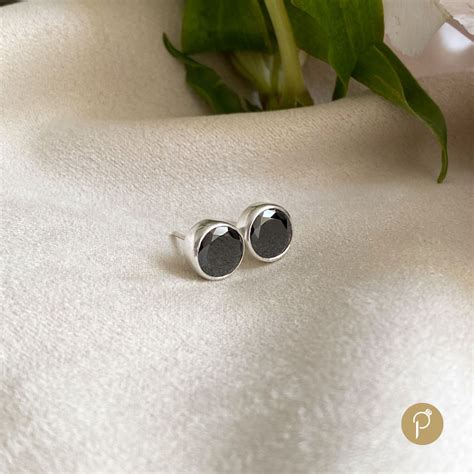 Aretes de Plata Black Maxi Platino Perú Joyería